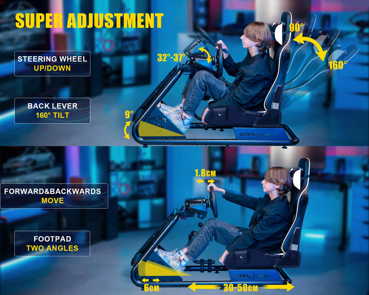 GTPLAYER Racing Simulator Cockpit with Seat, Sim Racing Cockpit Multi ...