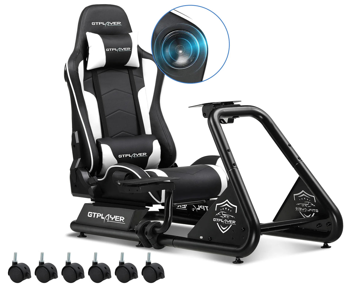 GTPLAYER Racing Simulator Cockpit with Seat, Sim Racing Cockpit Multi ...